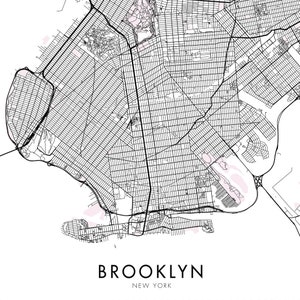 Brooklyn, New York City Map Print Wall Art | Print at Home | Digital ...
