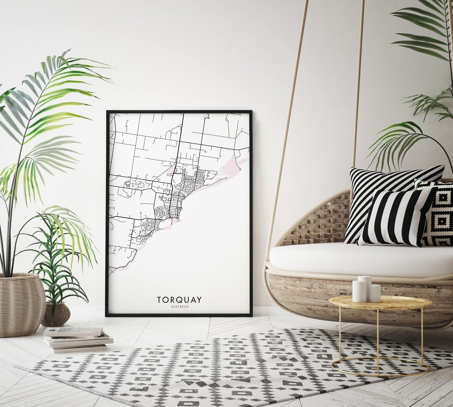 Torquay Victoria Australia City Map Print Wall Art Print | Etsy