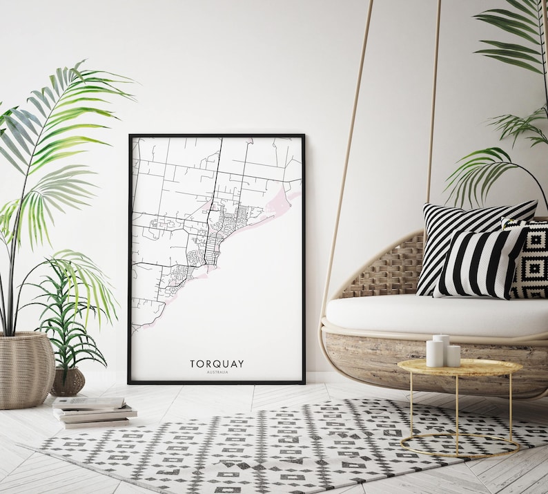 Torquay Victoria Australia City Map Print Wall Art Print - Etsy