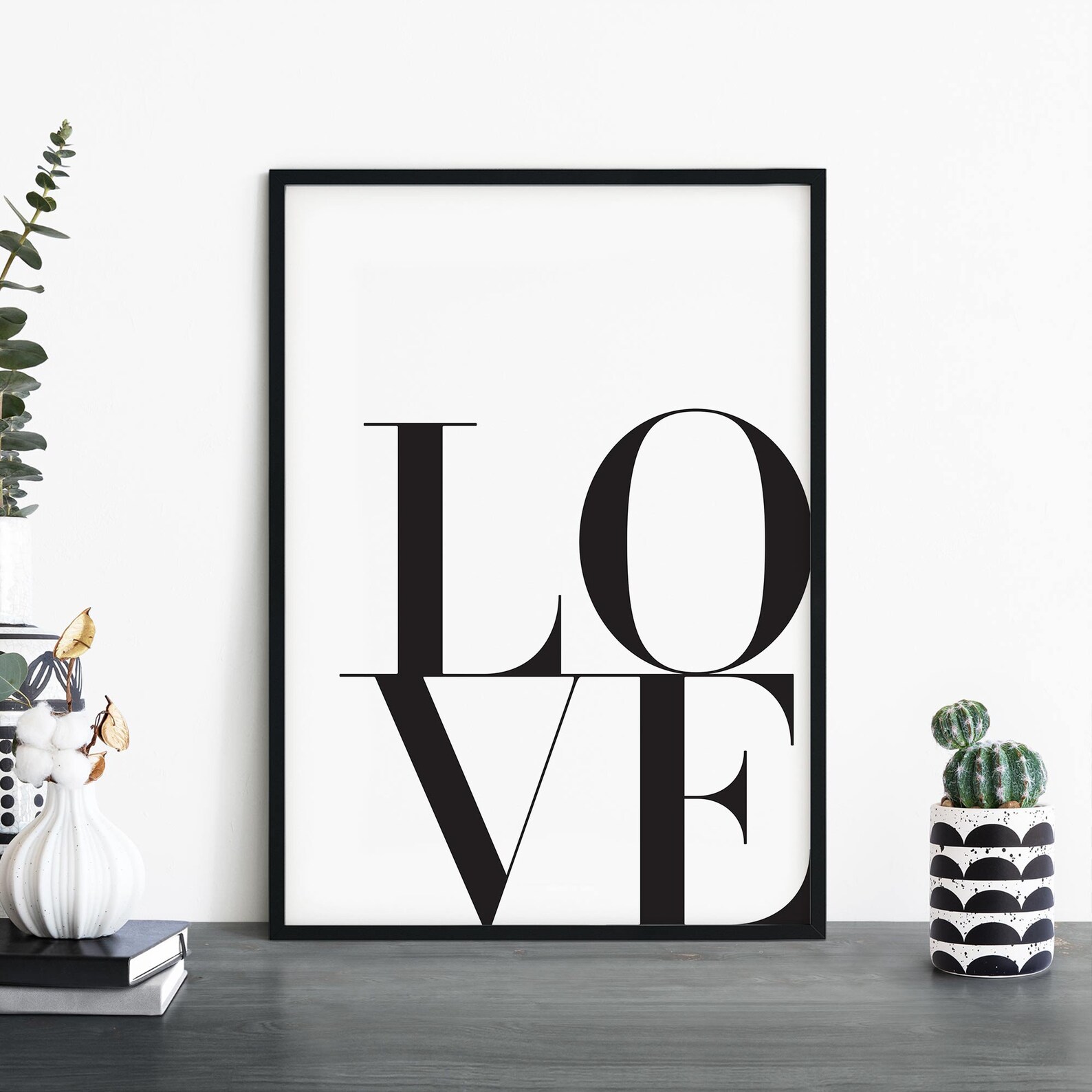 LOVE Black & White Text Poster Print Wall Art A4 A3 A2 A1 - Etsy