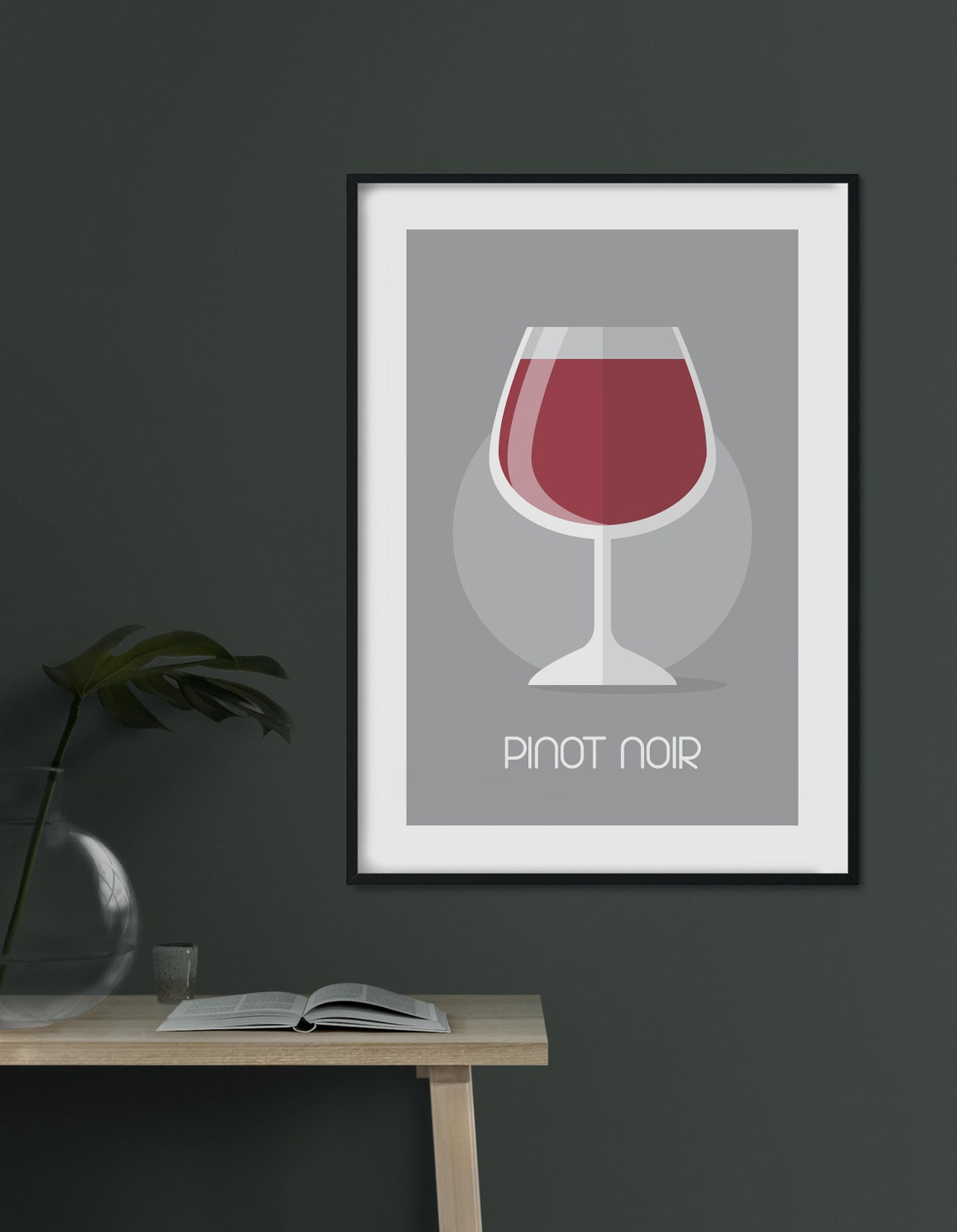 Pinot Noir Wine Illustrative Print Wall Art 4x6 5x7 A4 A3 A2 - Etsy