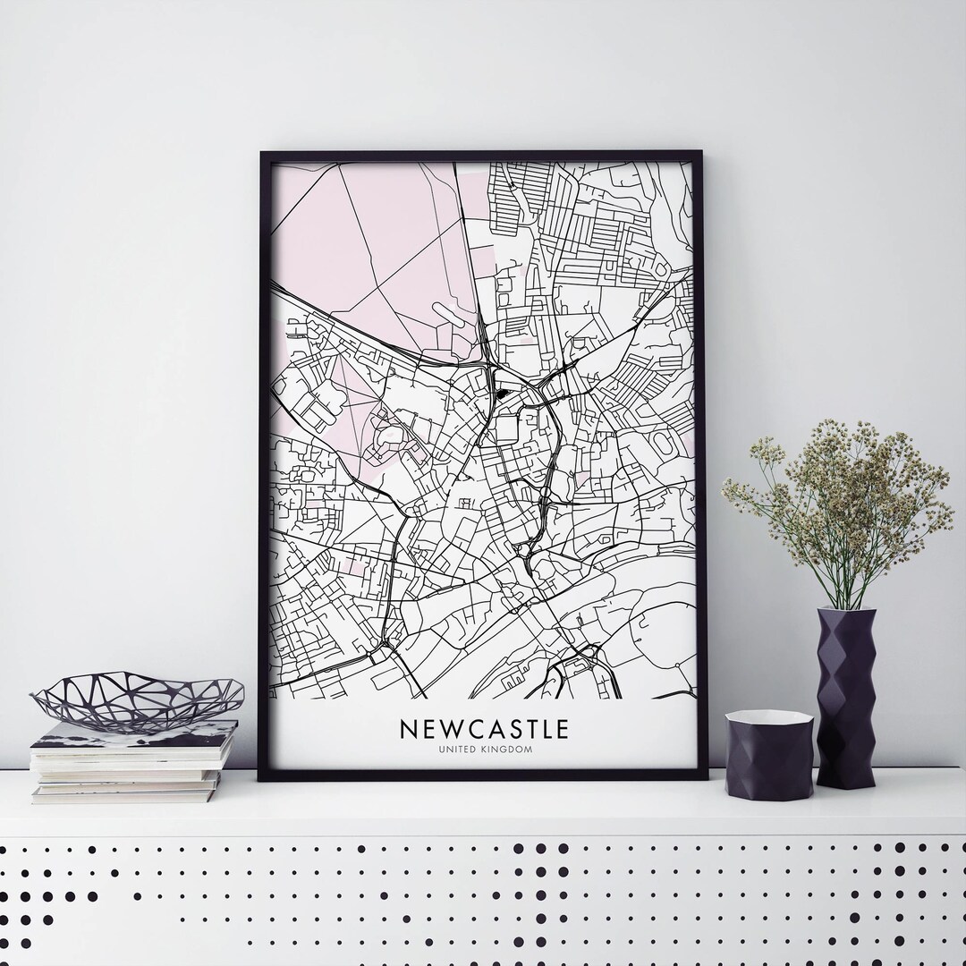 Newcastle, United Kingdom UK City Art, Map Print Wall Art | A4 A3 A2 A1 ...