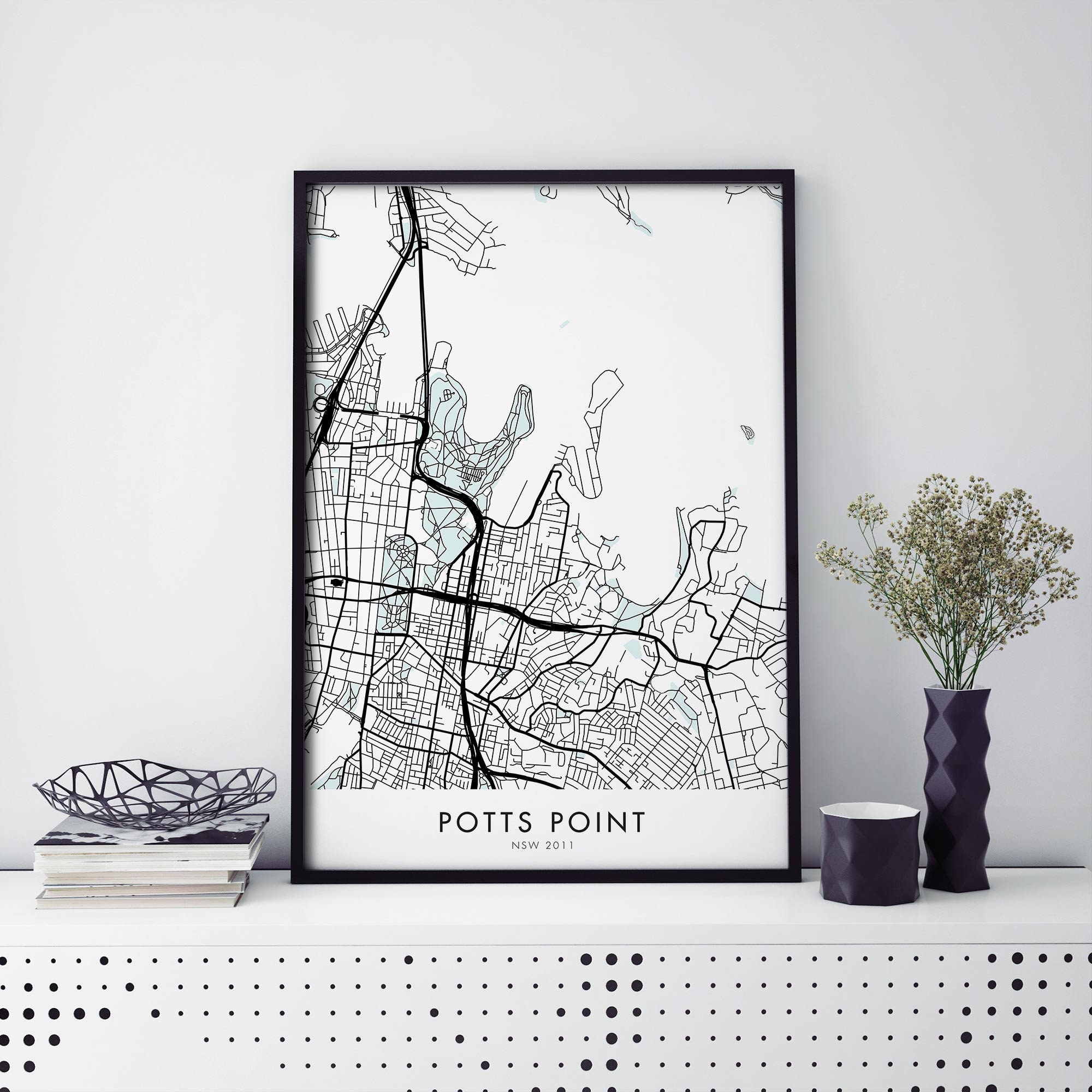 Potts Point Sydney Australia Art City Map Print Wall Art - Etsy