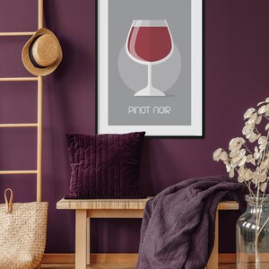 Pinot Noir Wine Illustrative Print Wall Art | 4x6 5x7 A4 A3 A2 A1 - Etsy