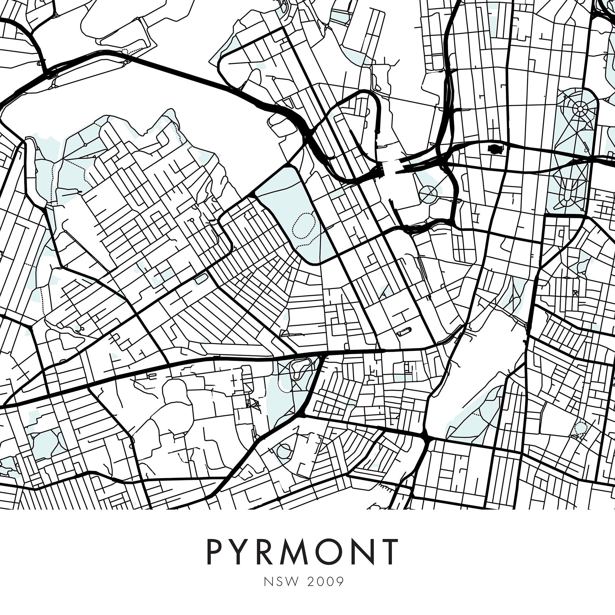 Pyrmont, Sydney, Australia Art, City Map Print Wall Art | A4 A3 A2 A1 ...