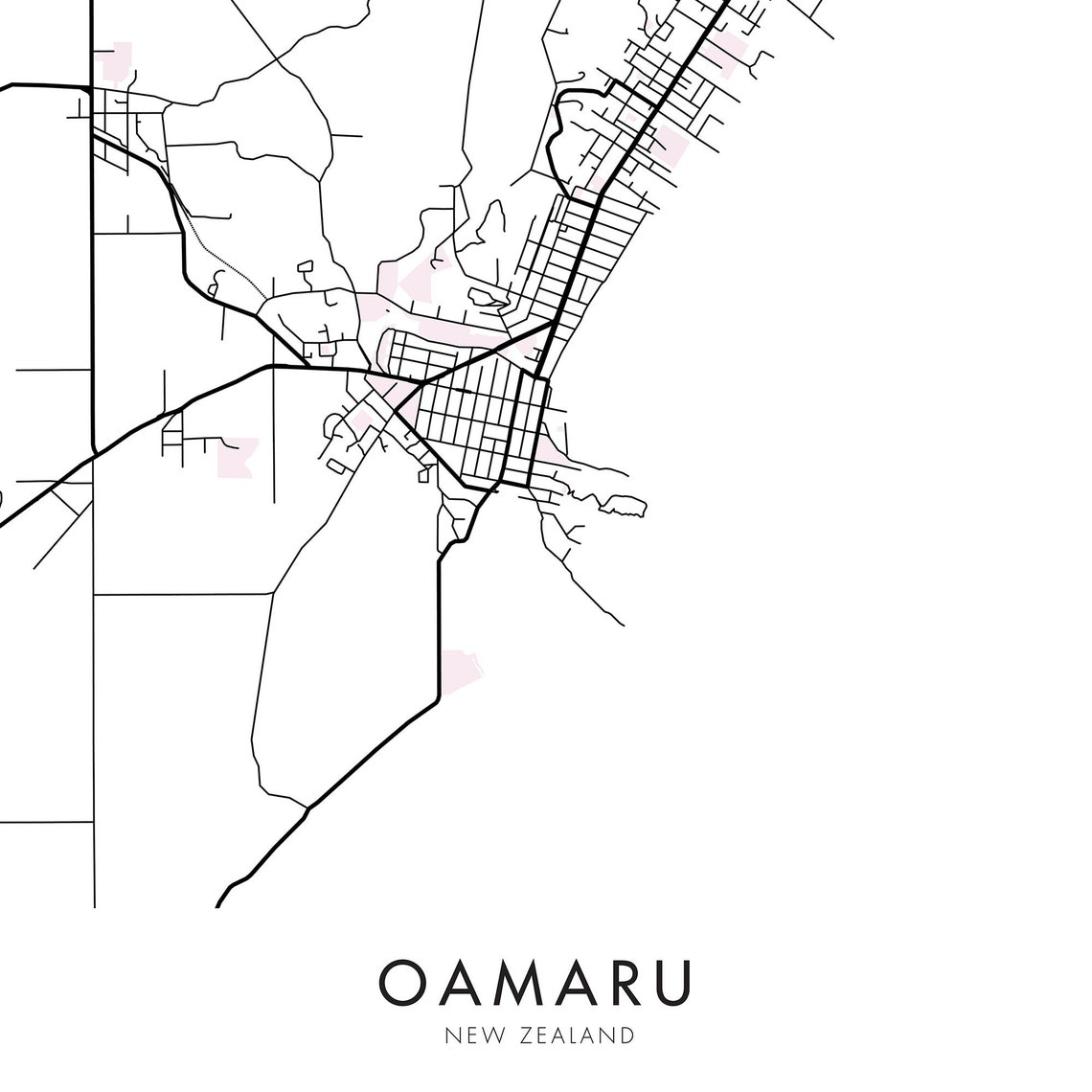 Oamaru New Zealand City Map Print Wall Art Print at Home - Etsy