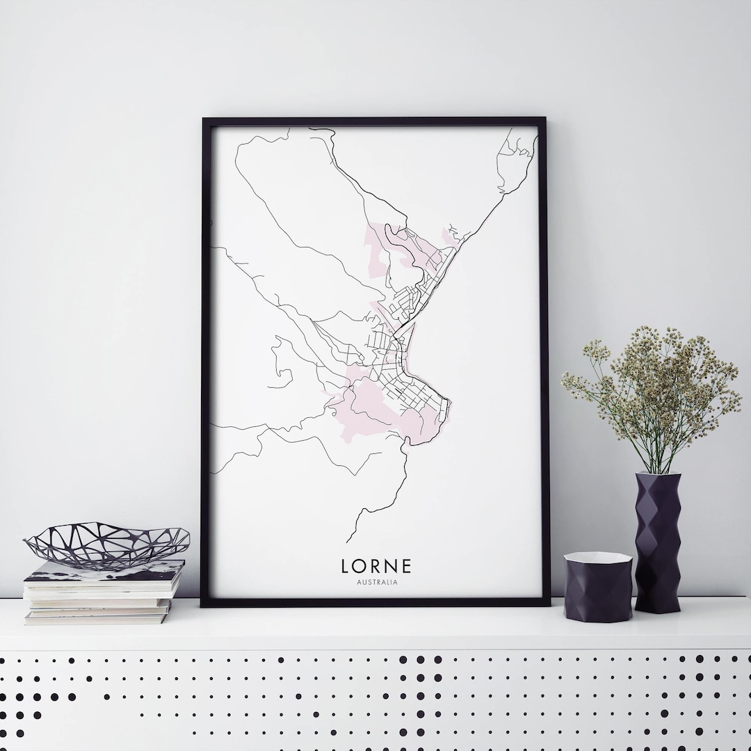 Lorne, Victoria, Australia Art, City Map Print Wall Art A4 A3 A2 A1 ...