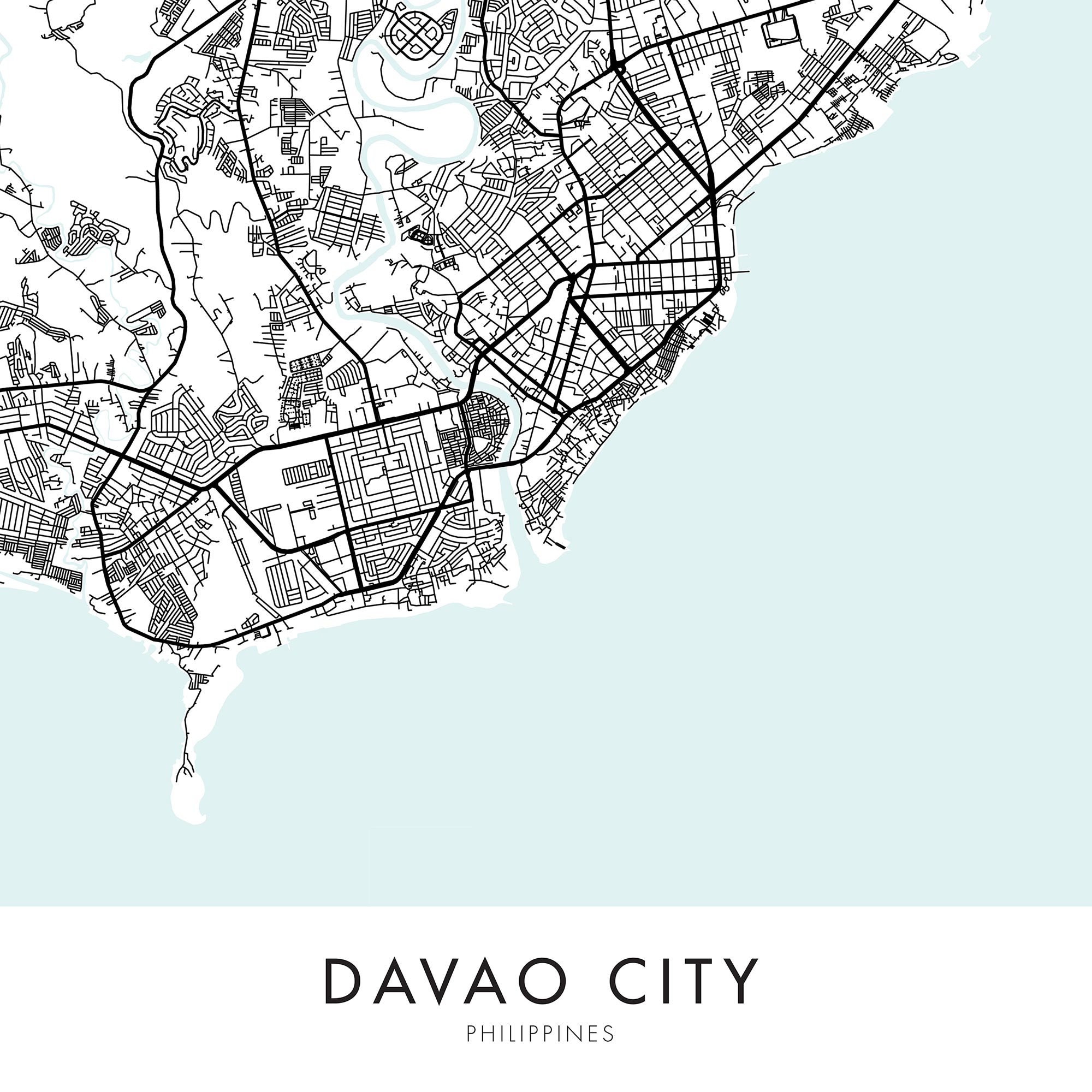 Davao City Philippines Art City Map Print Wall Art A4 A3 - Etsy Australia