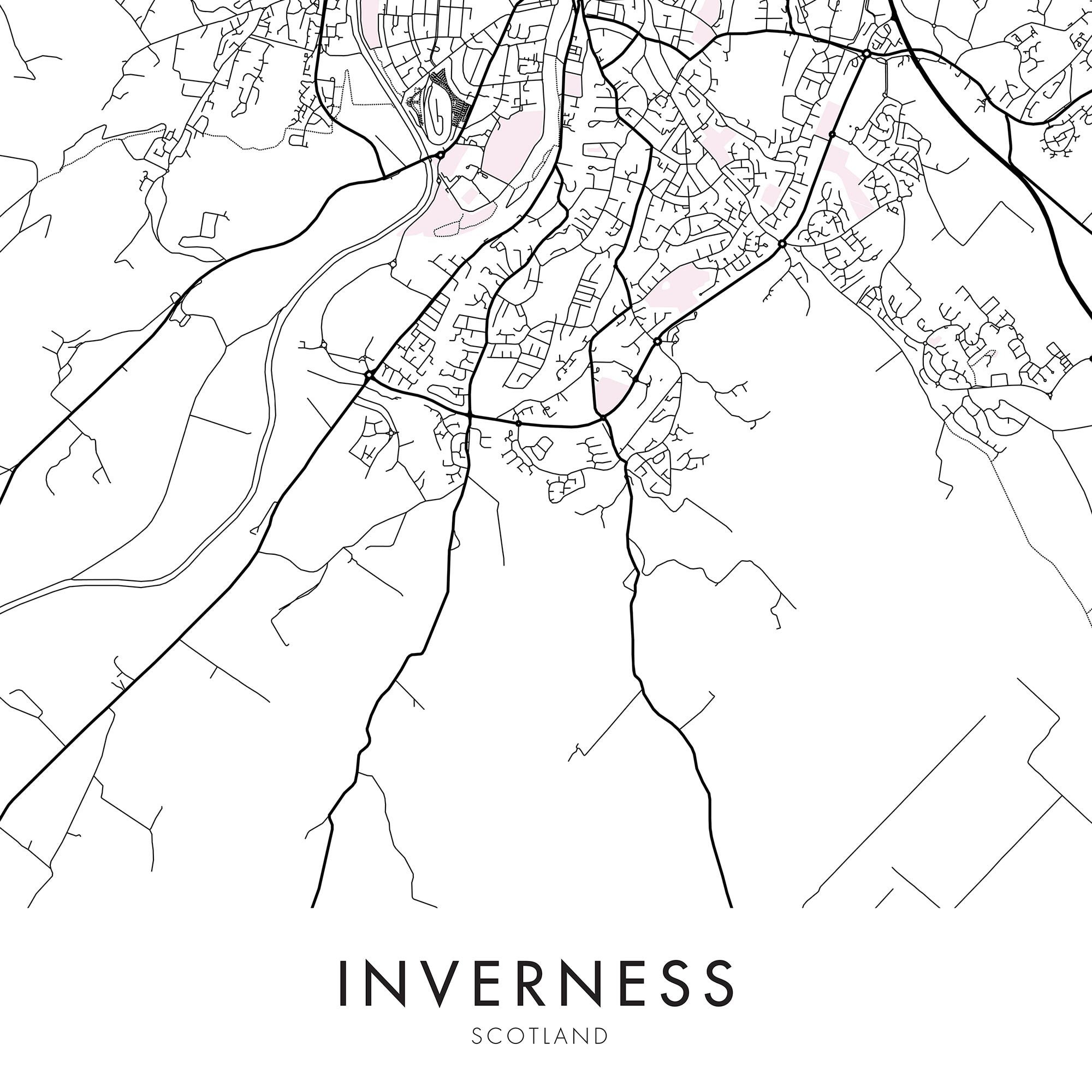 Inverness Scotland UK City Map Print Wall Art Print at - Etsy UK