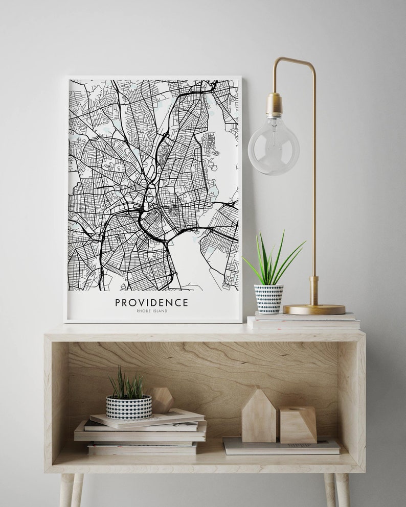 Providence Rhode Island City Map Print Wall Art Print at - Etsy