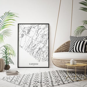 Canggu, Bali, Indonesia City Map Print Wall Art | Print at Home ...