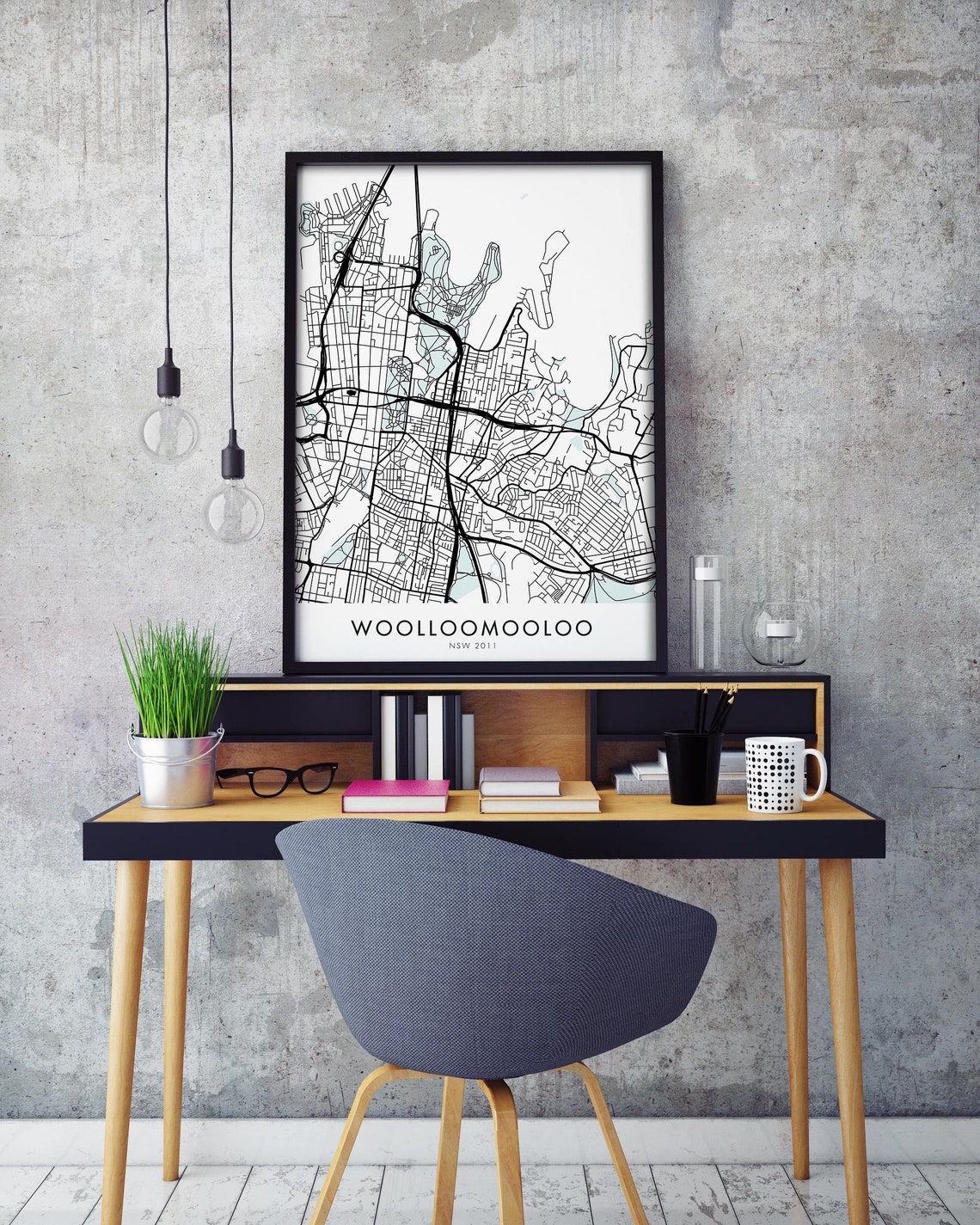 Woolloomooloo Sydney Australia City Map Print Wall Art | Etsy
