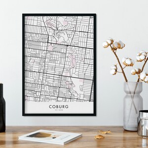 Coburg, Melbourne Art, City Map Print Wall Art | A4 A3 A2 - Etsy