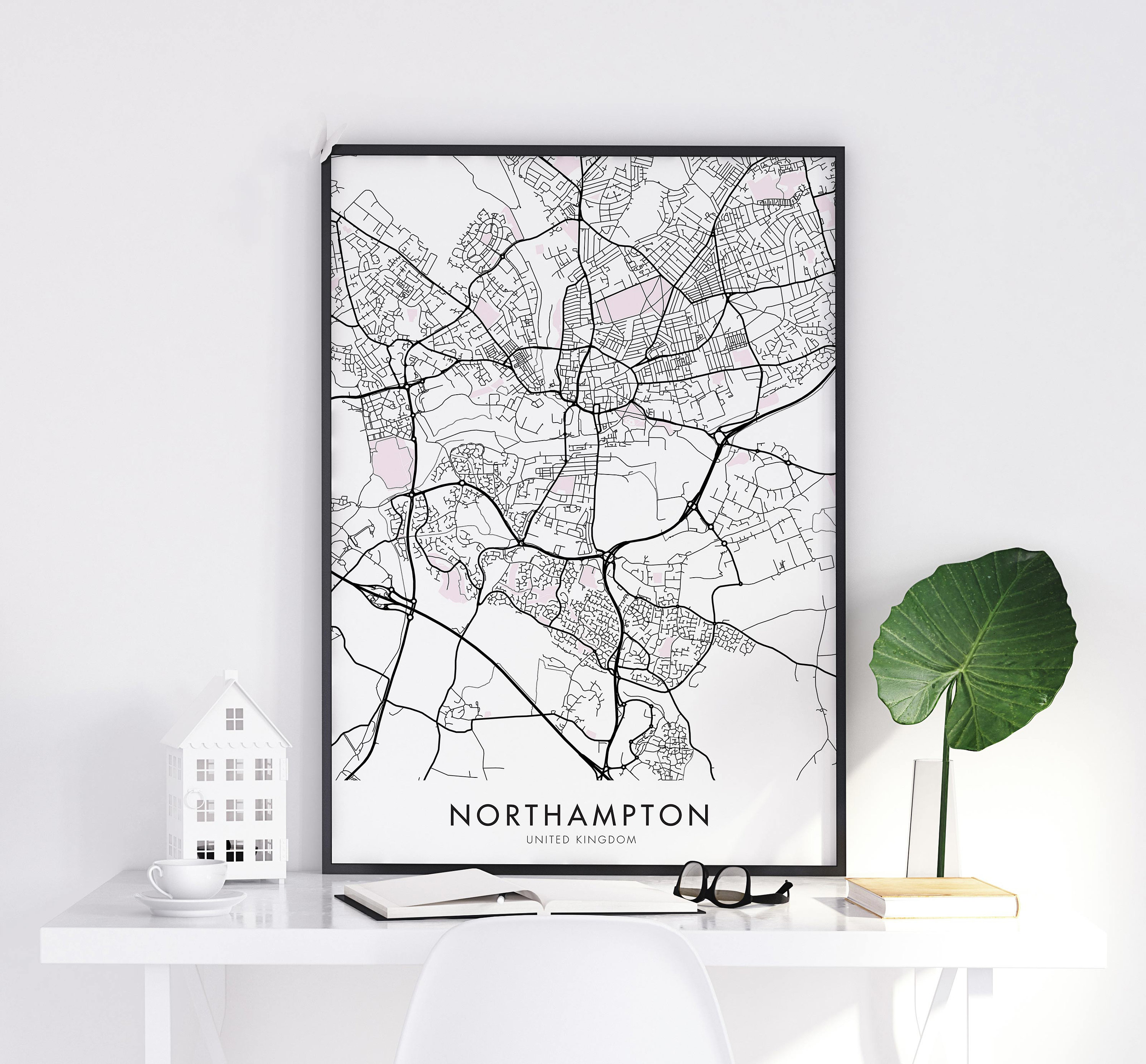 Northampton, England, UK Art, City Map Print Wall Art | A4 A3 A2 A1 - Etsy