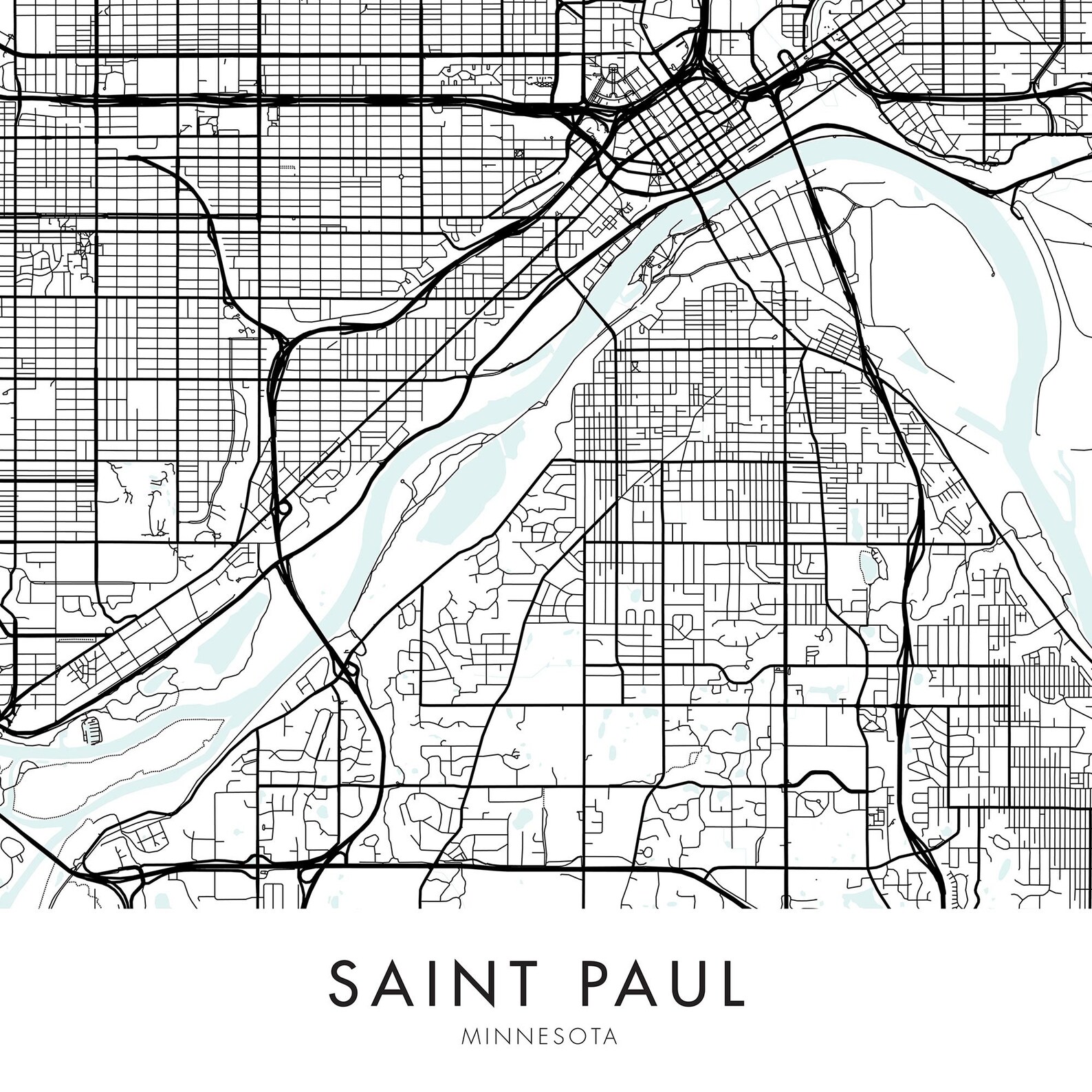 Saint Paul Minnesota United States City Art Map Print Wall - Etsy