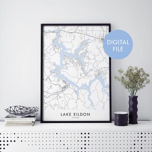Lake Eildon, Victoria, Australia City Map Print Wall Art | Print at ...