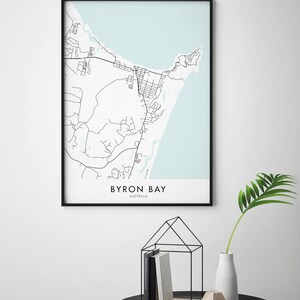 Byron Bay, New South Wales, Australia Art, City Map Print Wall Art A4 ...
