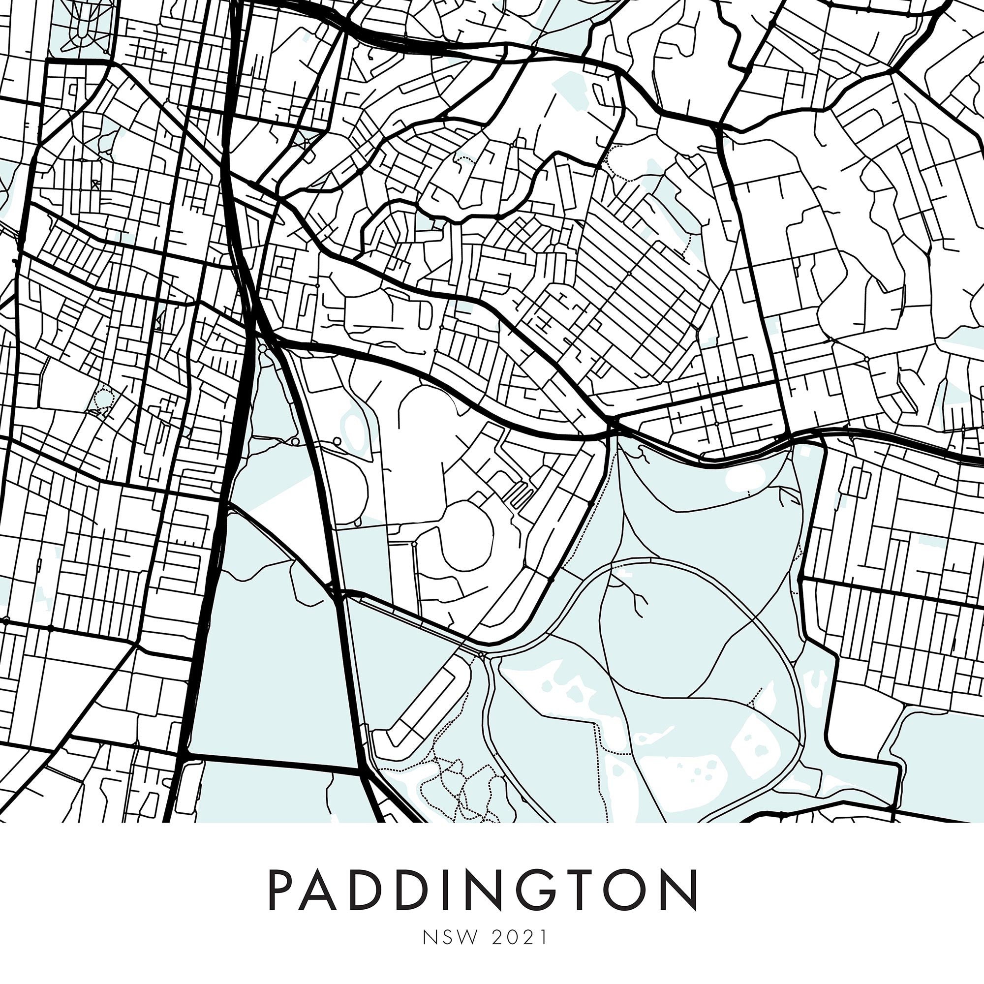 Paddington Sydney Australia Art City Map Print Wall Art | Etsy
