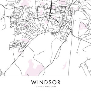 Windsor UK Art City Map Print Wall Art / A4 A3 A2 A1 - Etsy España