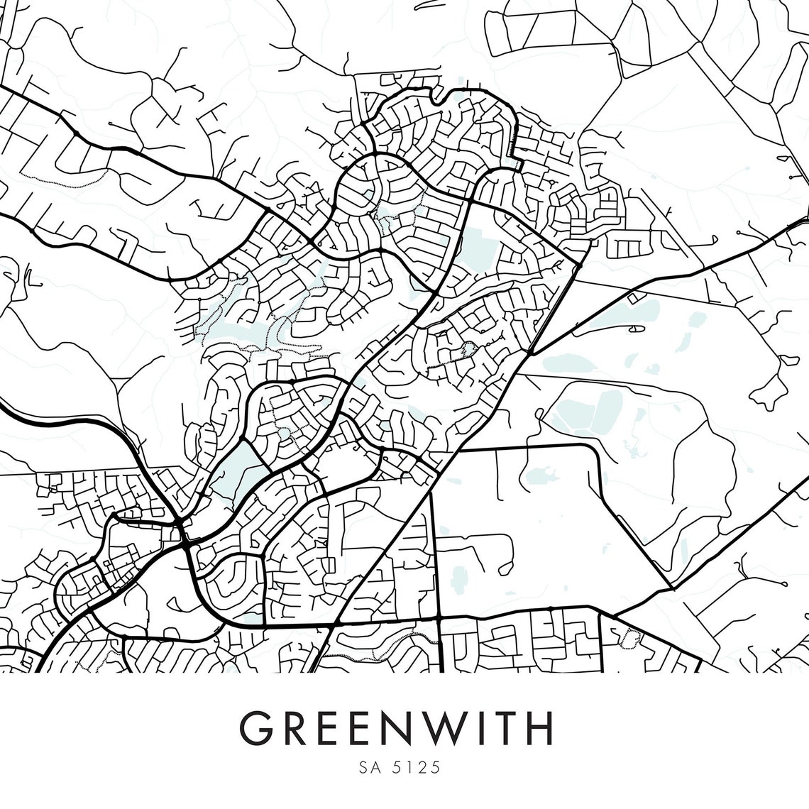 Greenwith Adelaide Australia City Map Print Wall Art Print - Etsy UK