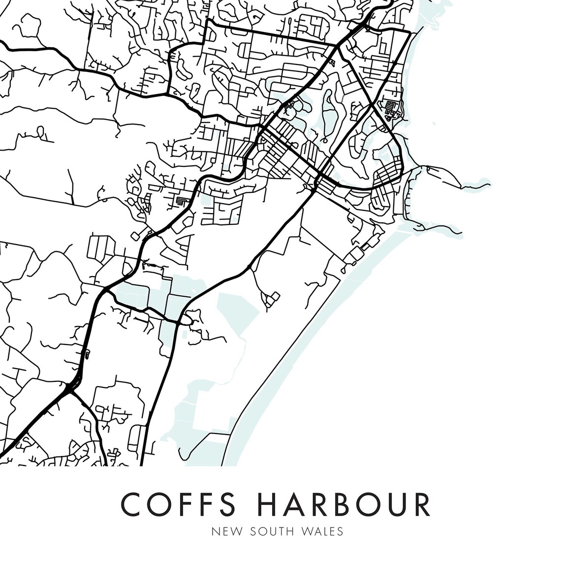 Coffs Harbour New South Wales Australia Art City Map Print - Etsy