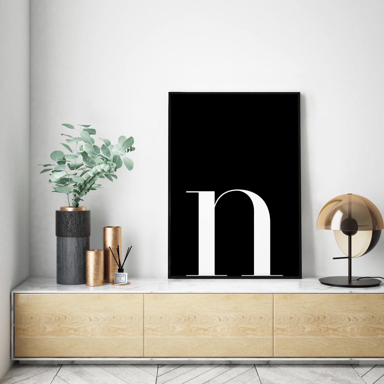 2 X Letter N Black & White Poster Prints Print at Home | Etsy