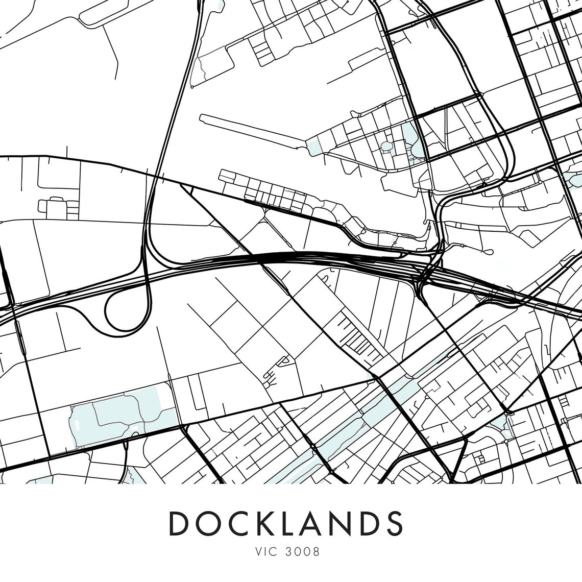 Docklands Melbourne City Map Print Wall Art Print At Home | Etsy