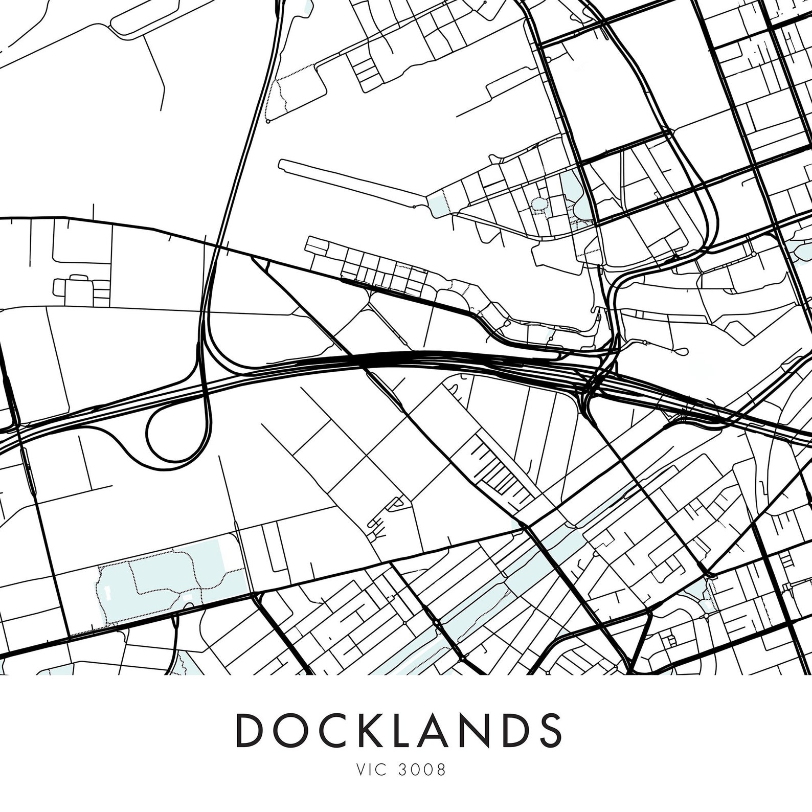 Docklands Melbourne City Map Print Wall Art / Print At Home / | Etsy