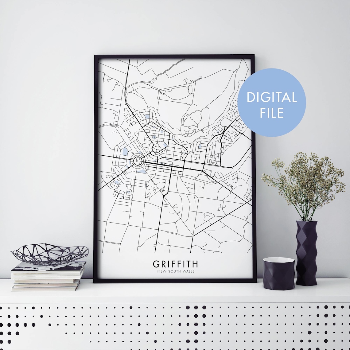 Griffith New South Wales Australia City Map Print Wall Art - Etsy