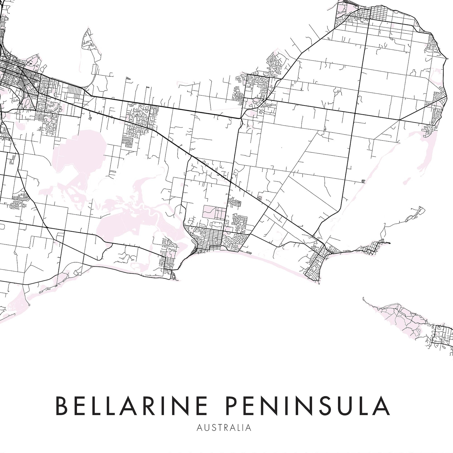 Bellarine Peninsula Victoria Australia City Map Print Wall - Etsy
