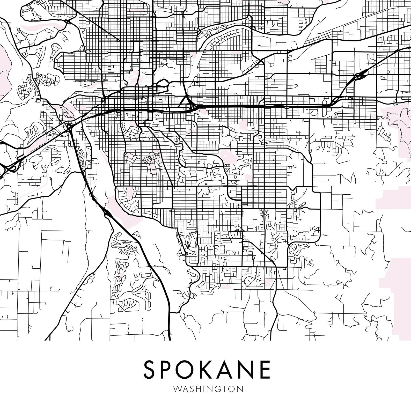 Spokane Washington City Map Print Wall Art Print at Home - Etsy
