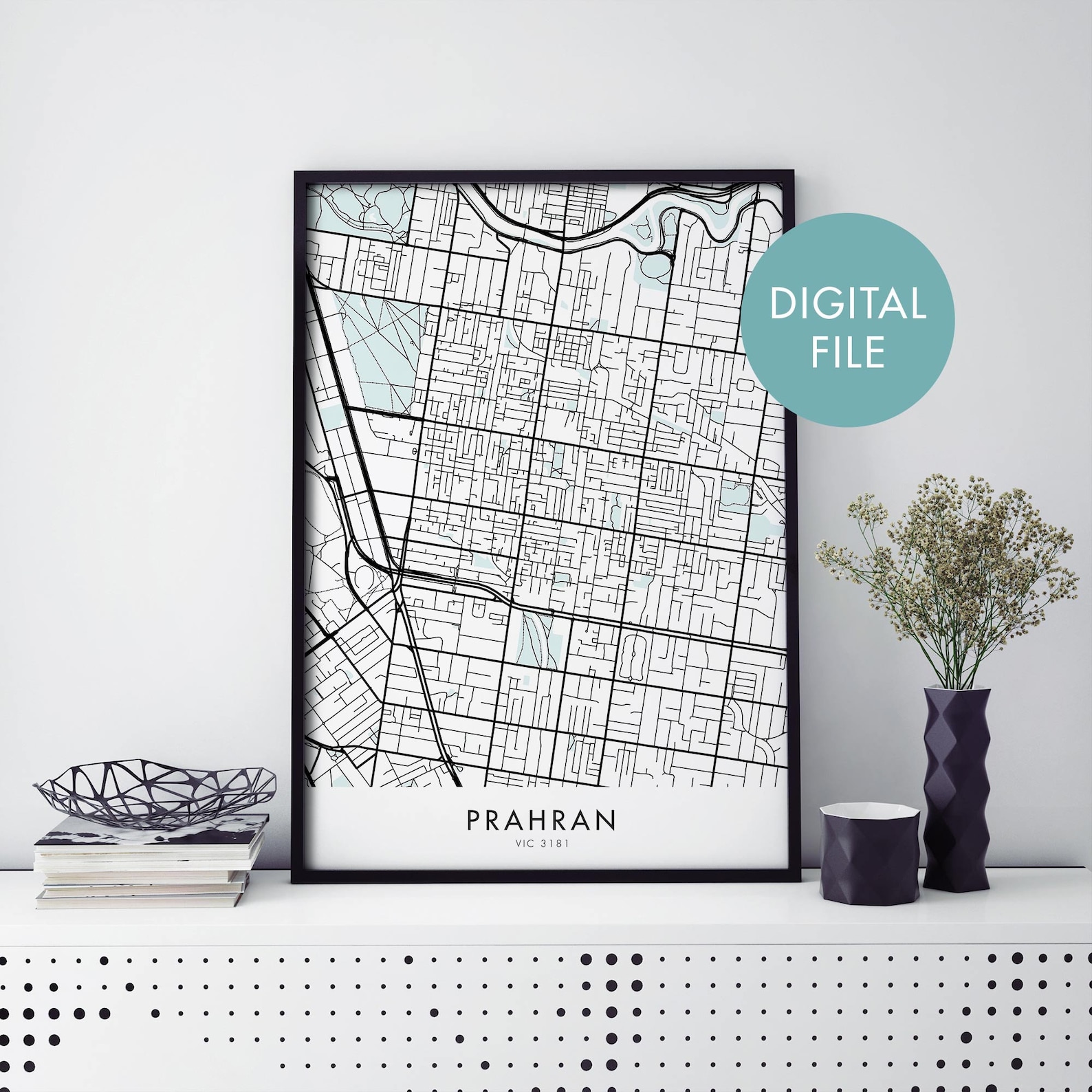Prahran Melbourne City Map Print Wall Art Print At Home | Etsy