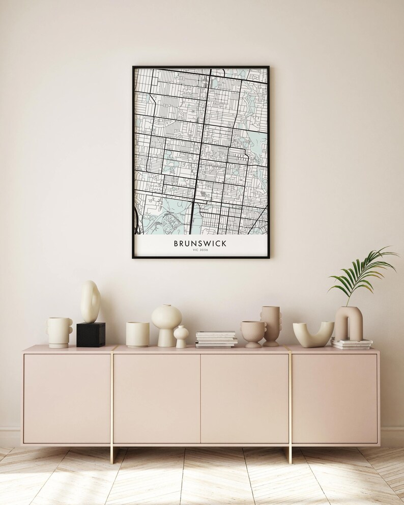 Brunswick, Melbourne Art, City Map Print Wall Art | A4 A3 A2 A1 - Etsy