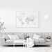 Grey World Map Print Wall Art | A4 A3 A2 A1 A0 - Etsy