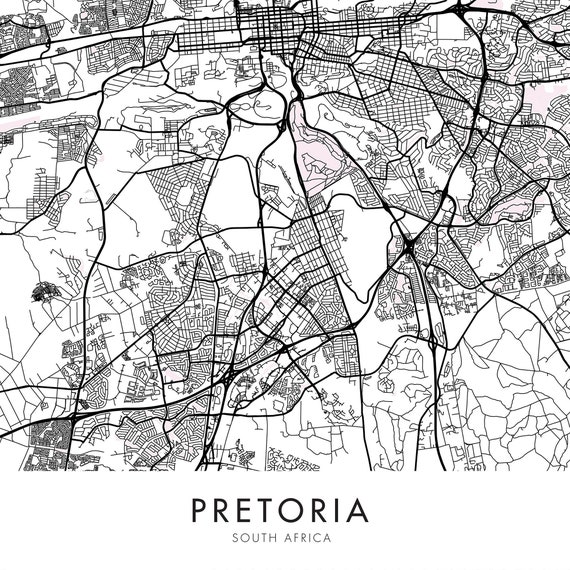 Mapas De Pretoria Sudáfrica Mapa Mínimo De La Ciudad De Pretoria