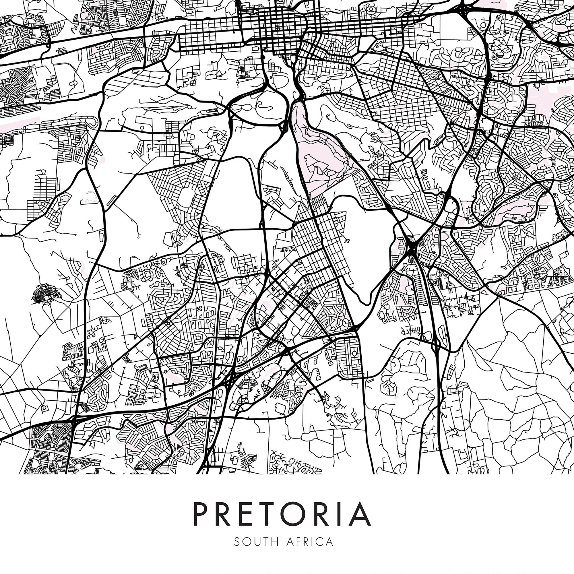 Pretoria South Africa City Map Print Wall Art Print at Home - Etsy UK