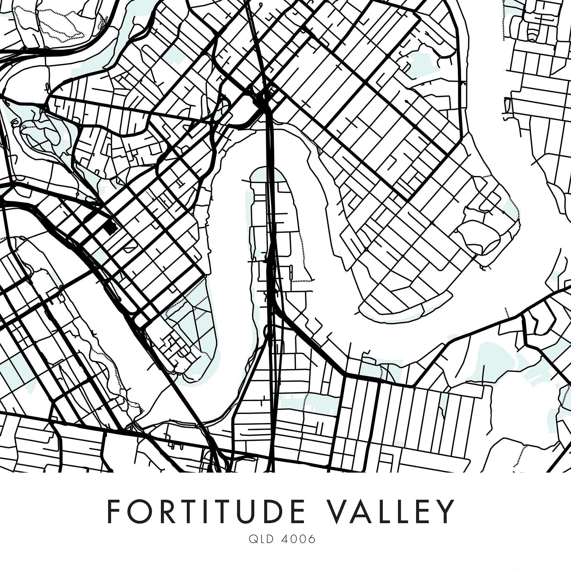 Fortitude Valley Brisbane Queensland Art City Map Print - Etsy