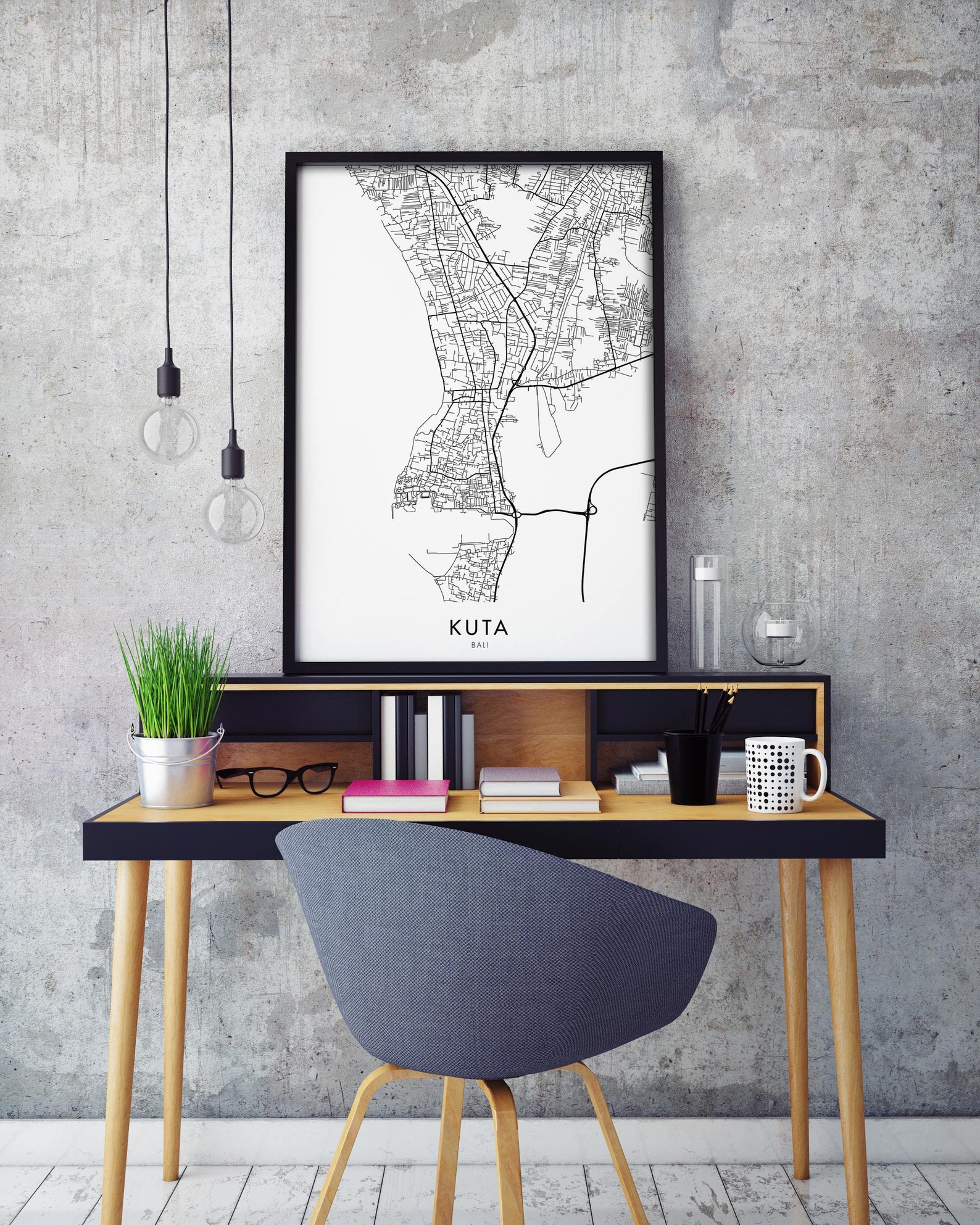 Kuta, Bali, Indonesia Art, City Map Print Wall Art | A4 A3 A2 A1 - Etsy