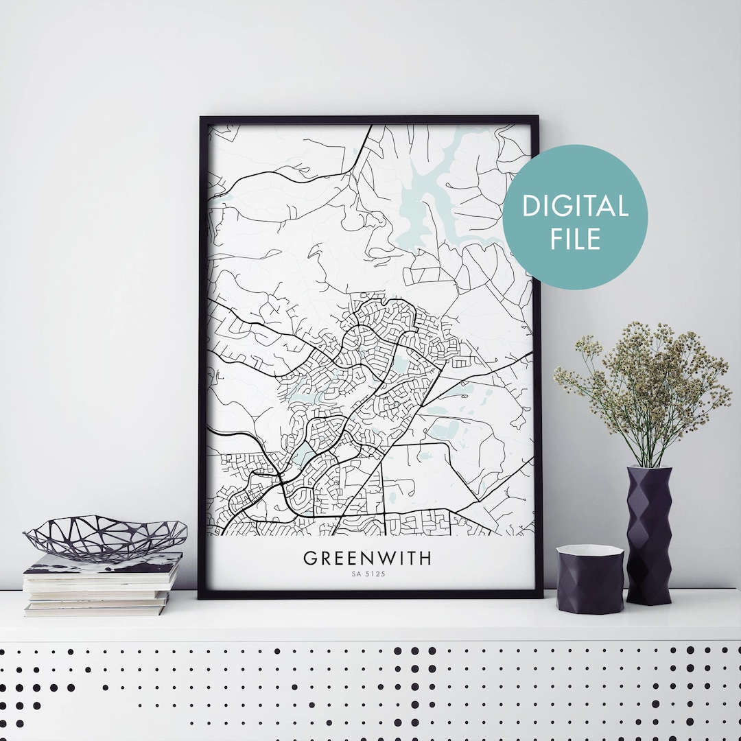 Greenwith, Adelaide, Australia City Map Print Wall Art | Print at Home ...