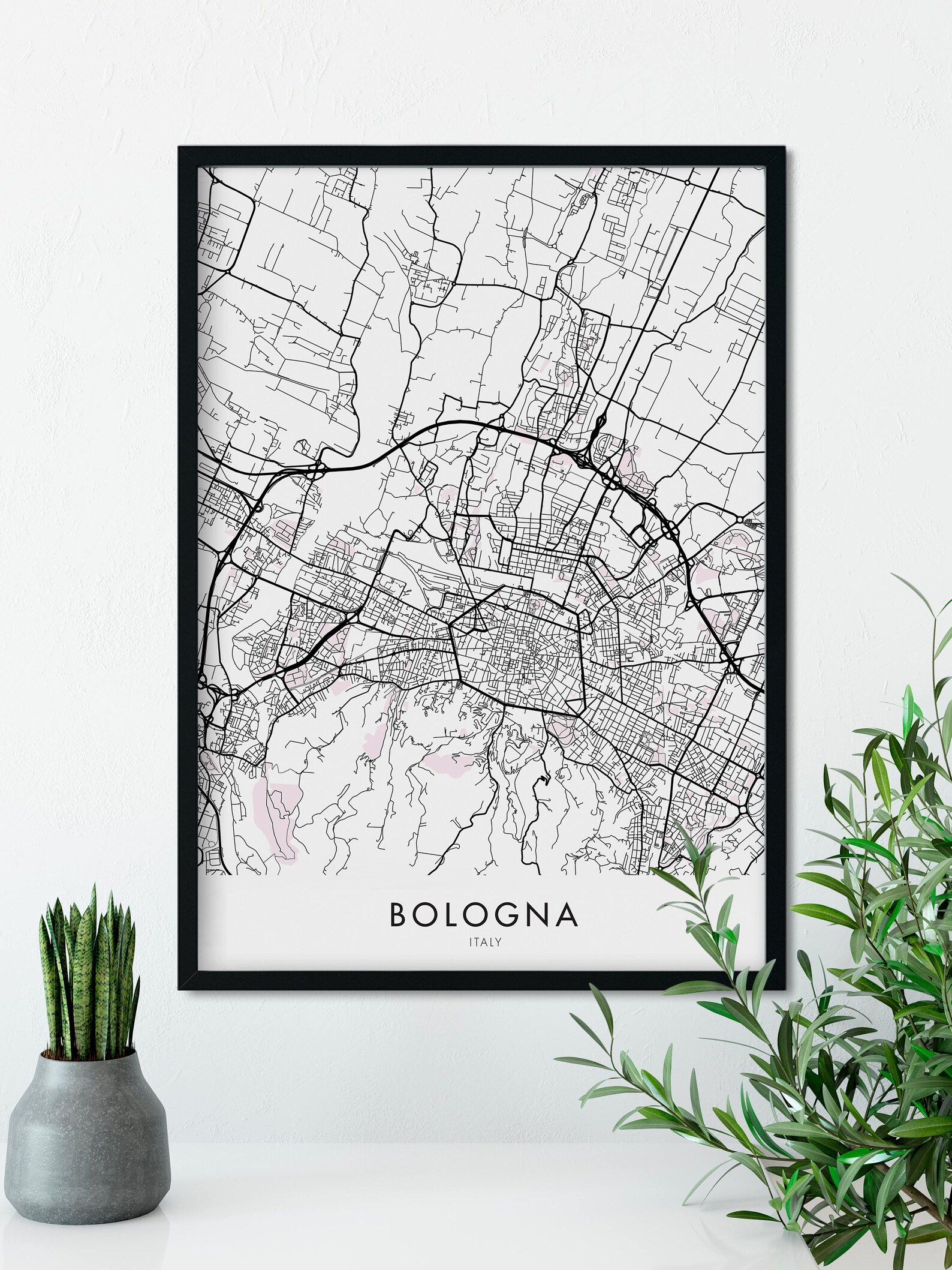 Bologna Italy City Map Print Wall Art Print At Home | Etsy