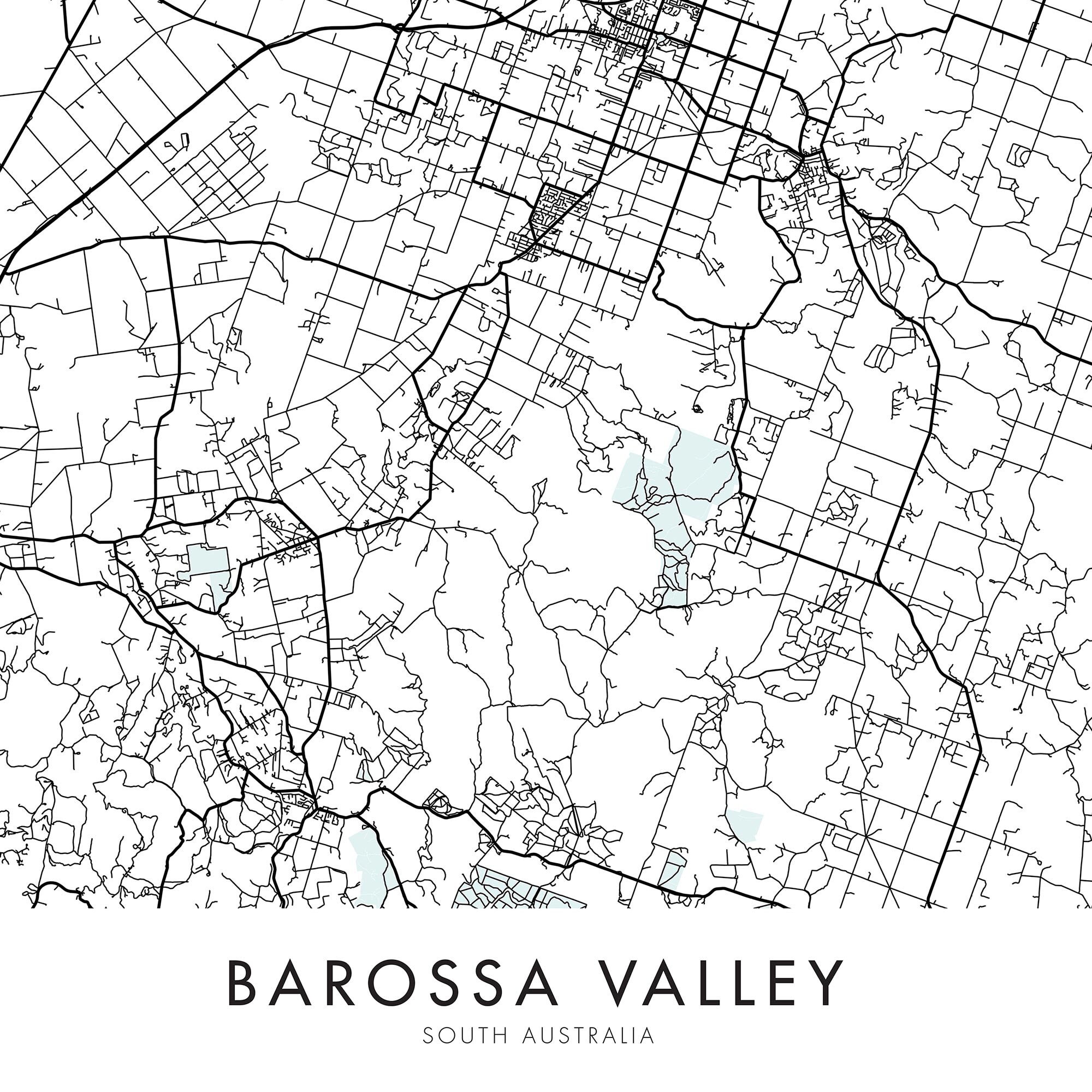 Barossa Valley, Adélaïde, Australie du Sud Carte de la ville Imprimer ...