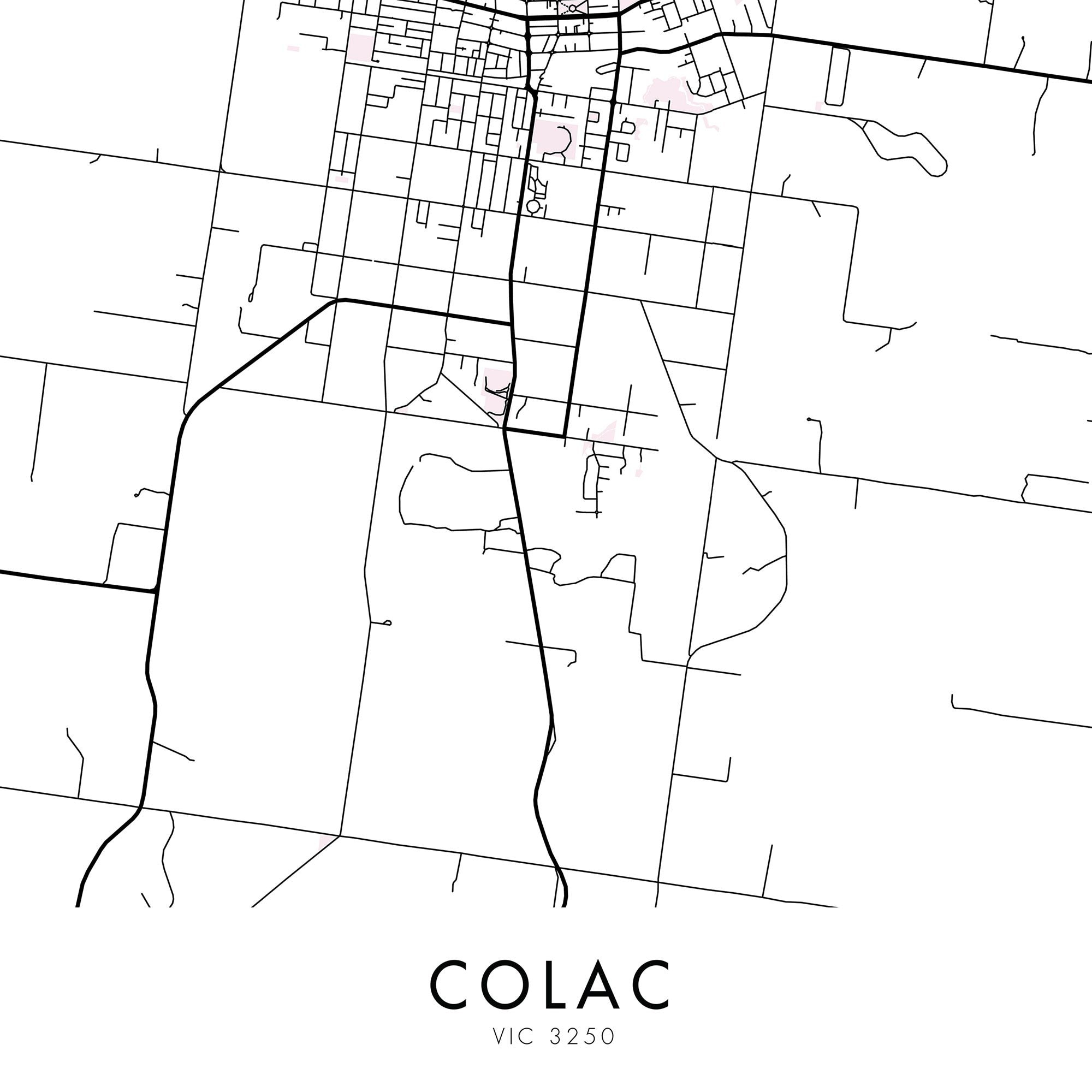Colac, Victoria, Australia Art, City Map Print Wall Art | A4 A3 A2 A1 ...