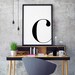 2 X Letter C Black & White Poster Prints Print at Home - Etsy