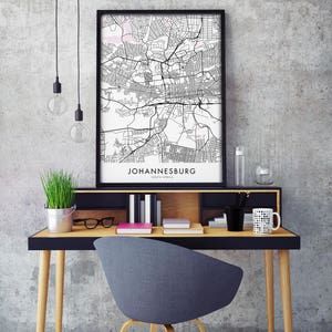 Johannesburg, South Africa Art, City Map Print Wall Art | A4 A3 A2 A1 ...