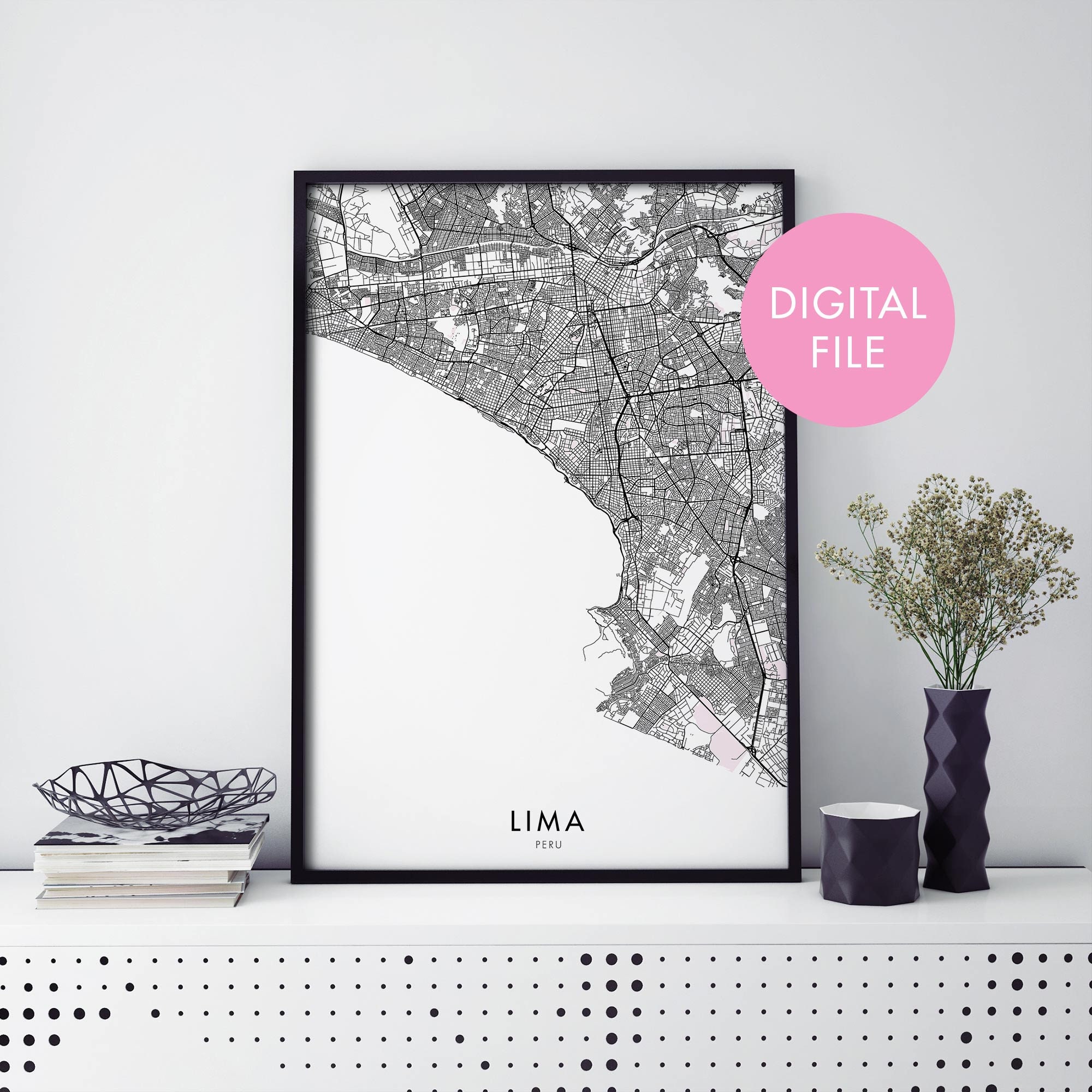 Lima Peru City Map Print Wall Art Poster Print at Home - Etsy