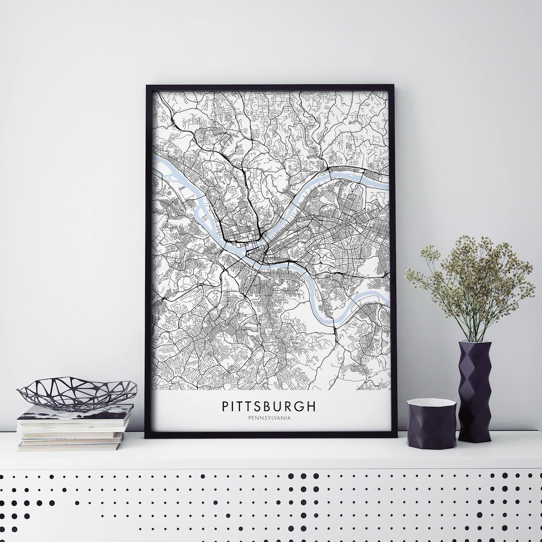 Pittsburgh, Pennsylvania City Art, Map Print Wall Art | A4 A3 A2 A1 - Etsy