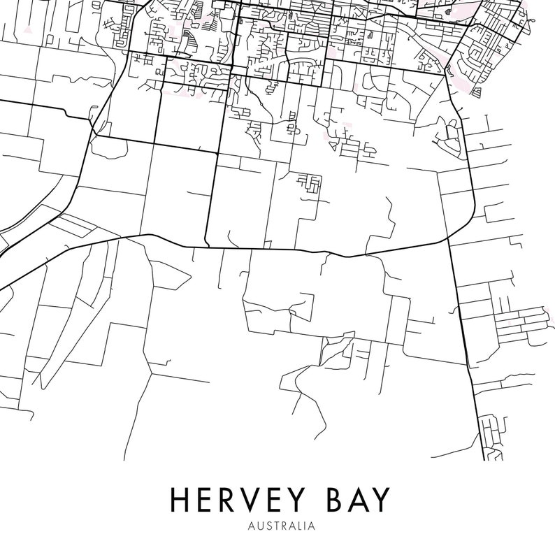 Hervey Bay Queensland Australia City Map Print Wall Art | Etsy