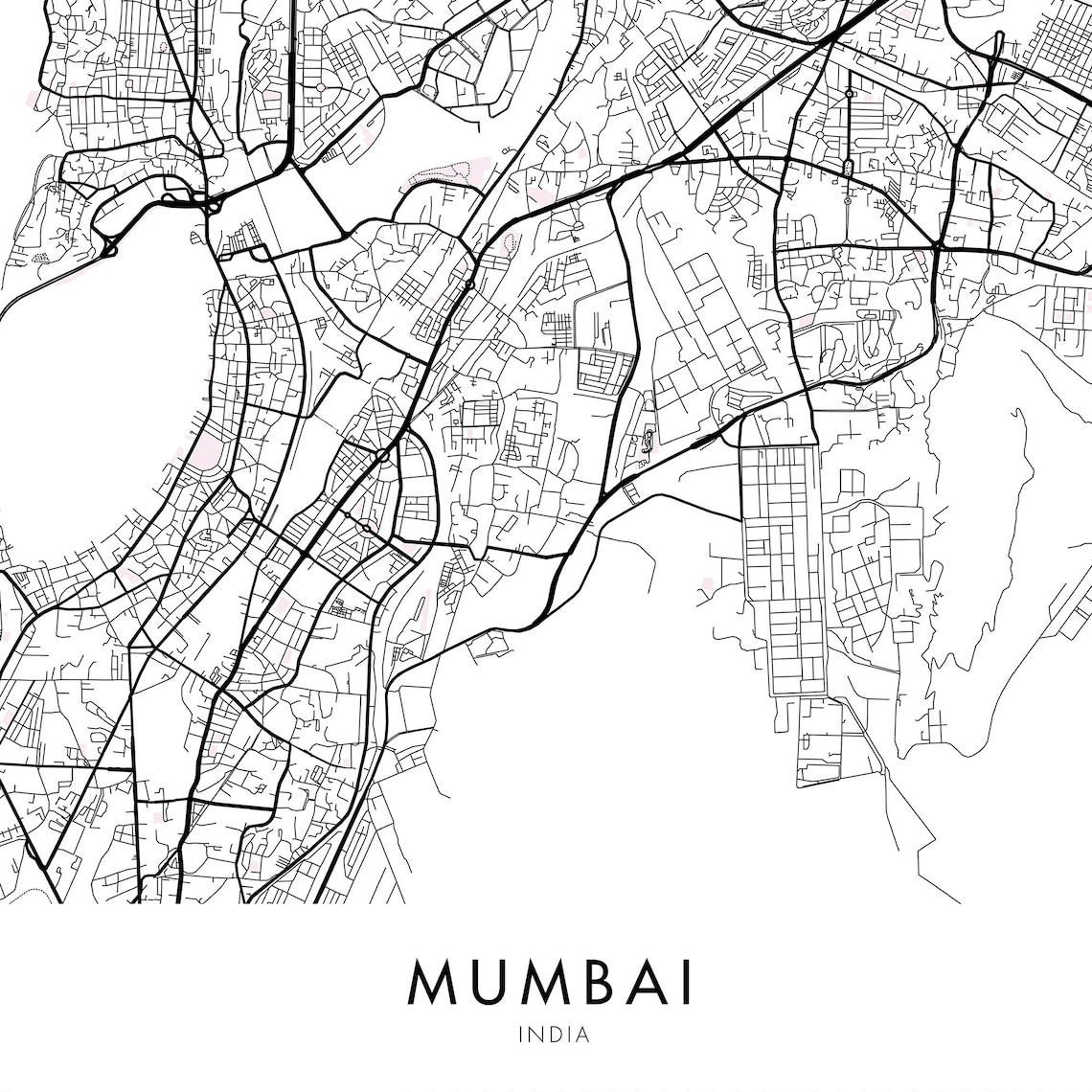 Mumbai, India Art, City Map Print Wall Art | A4 A3 A2 A1 - Etsy