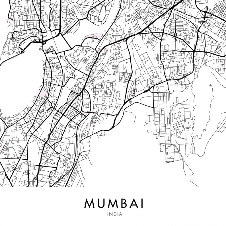 Mumbai, India Art, City Map Print Wall Art | A4 A3 A2 A1 - Etsy