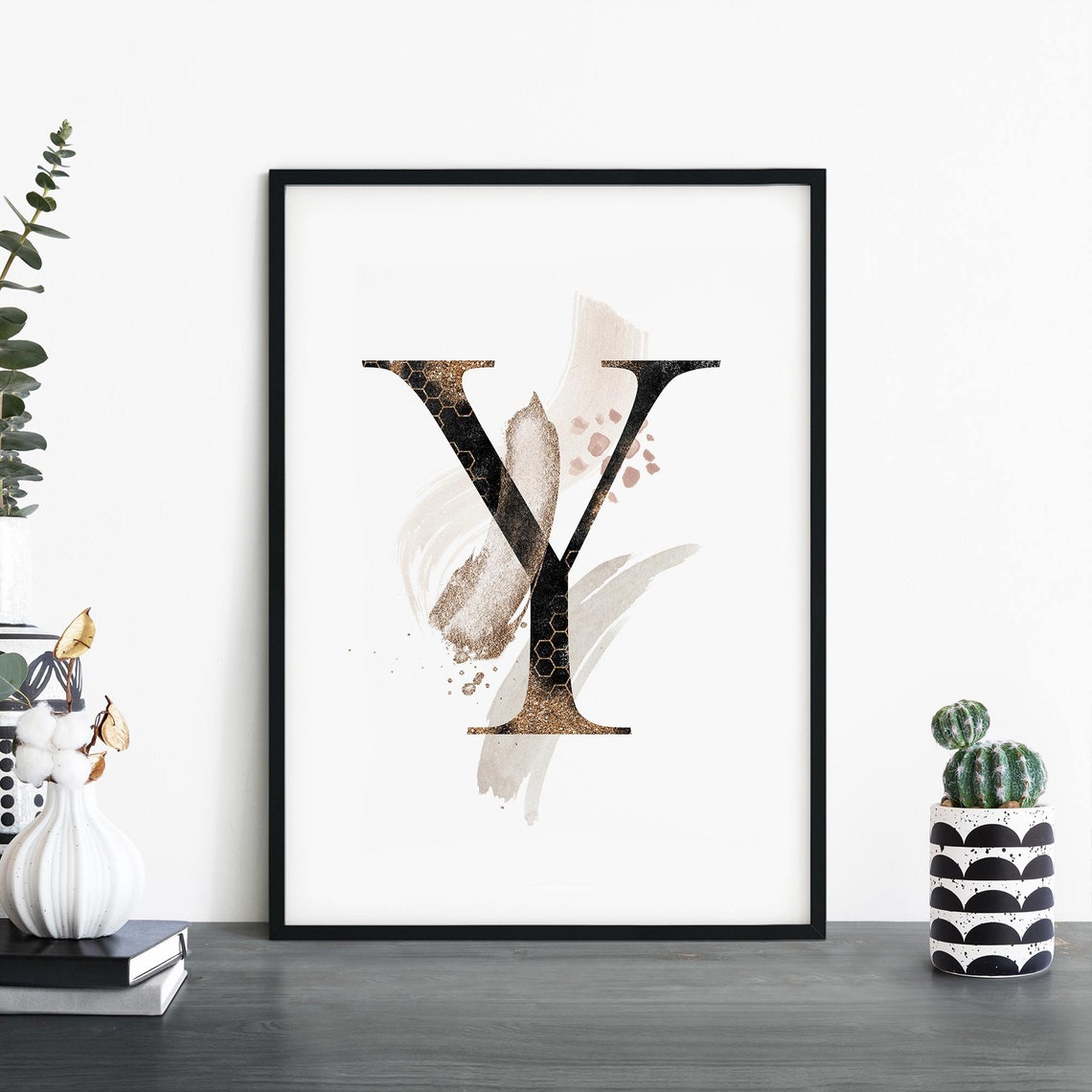 Letter Y Alphabet Abstract Print Wall Art | 4x6 5x7 A4 A3 A2 A1 - Etsy